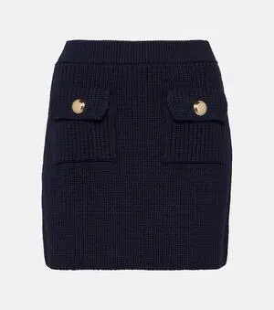 Miu Miu Ribbed-knit Wool Miniskirt