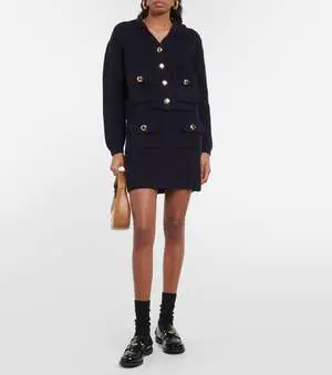 Miu Miu Ribbed-knit Wool Miniskirt