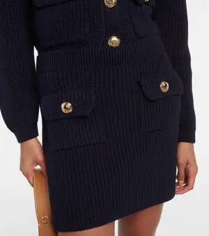 Miu Miu Ribbed-knit Wool Miniskirt