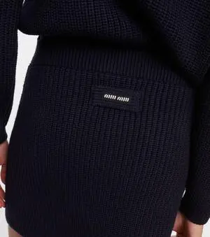 Miu Miu Ribbed-knit Wool Miniskirt