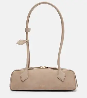 Alaïa Le Teckel Small Suede Shoulder Bag - Beige