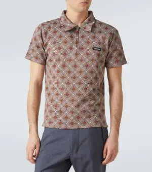 Miu Miu Jacquard Silk Piqué Polo Shirt