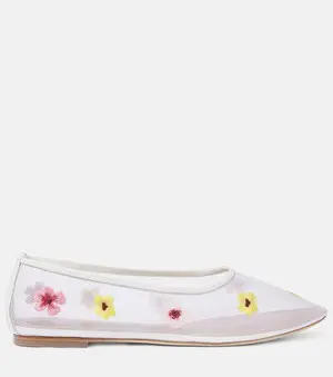 Staud Alba Floral Mesh Ballet Flats