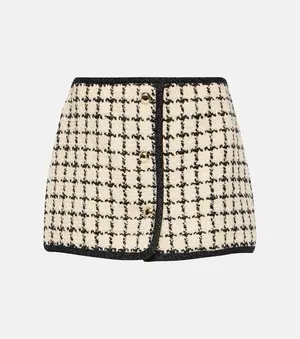 Miu Miu Checked Wool-blend Bouclé Miniskirt