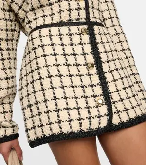 Miu Miu Checked Wool-blend Bouclé Miniskirt