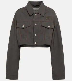Miu Miu Cropped Virgin Wool Jacket