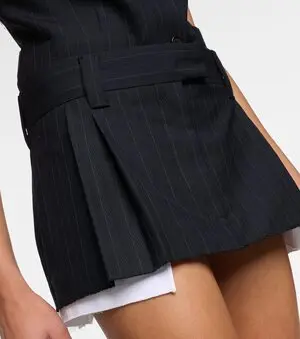 Miu Miu Pinstripe Wool Miniskirt