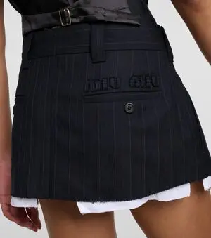 Miu Miu Pinstripe Wool Miniskirt