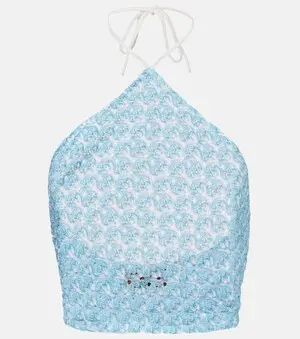 Missoni Crochet Halterneck Top - Blue