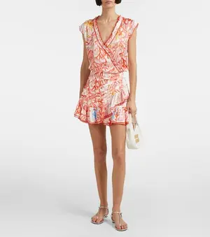 Poupette St Barth Estelle Printed Satin Minidress - Multicoloured