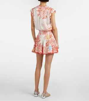 Poupette St Barth Estelle Printed Satin Minidress - Multicoloured