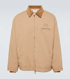 Miu Miu Cotton Gabardine Blouson Jacket - Brown