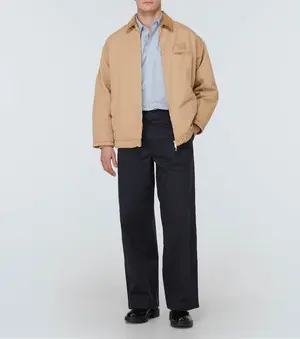 Miu Miu Cotton Gabardine Blouson Jacket - Brown