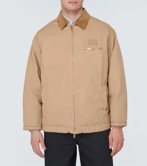 Miu Miu Cotton Gabardine Blouson Jacket - Brown