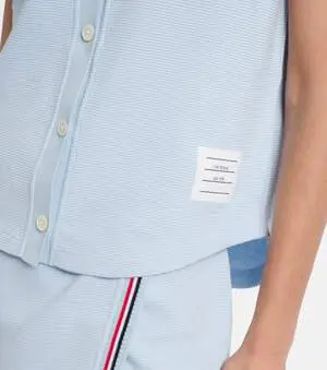 Thom Browne Sleeveless Cotton Polo Shirt