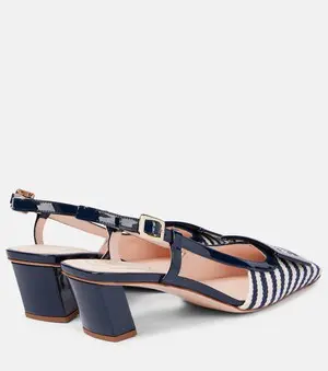 ROGER VIVIER Belle Vivier 45 Canvas Slingback Pumps - Multicoloured