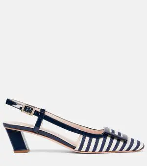 ROGER VIVIER Belle Vivier 45 Canvas Slingback Pumps - Multicoloured