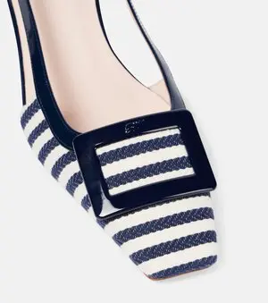 ROGER VIVIER Belle Vivier 45 Canvas Slingback Pumps - Multicoloured