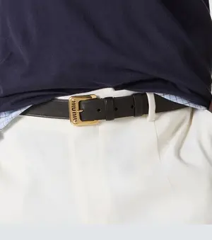 Miu Miu Leather Belt With Buckle Fastening - Black