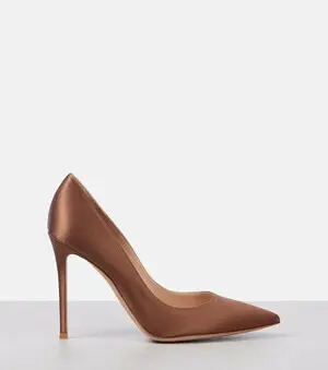 GIANVITO ROSSI 105 Satin Pumps - Brown