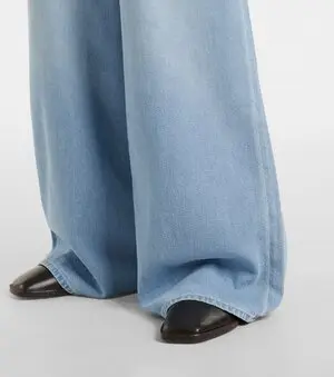 7 For All Mankind High-rise Wide-leg Pull-on Jeans - Blue