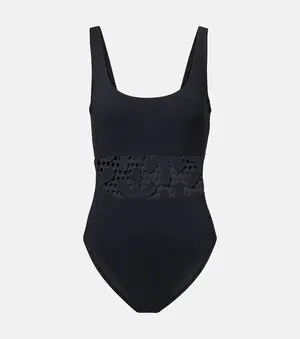 KARLA COLLETTO Floral Cutout Swimsuit - Black