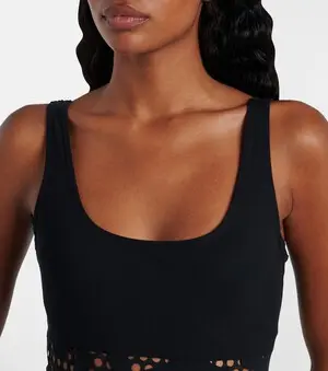KARLA COLLETTO Floral Cutout Swimsuit - Black