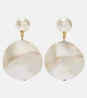 JENNIFER BEHR Nerine Mother-of-pearl Drop Earrings - White