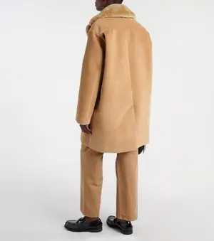 Miu Miu Shearling-trimmed Corduroy Coat