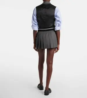 Miu Miu Pleated Virgin Wool Mini Skirt