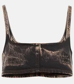 Miu Miu Denim Bralette - Black