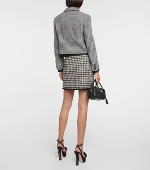 Miu Miu Checked Bouclé Miniskirt