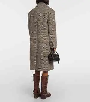 Miu Miu Wool And Silk-blend Bouclé Coat