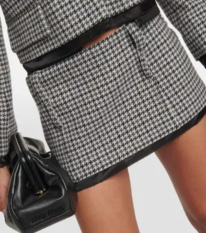 Miu Miu Houndstooth Wool Miniskirt