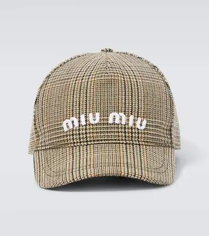 Miu Miu Logo Cotton Baseball Cap - Brown