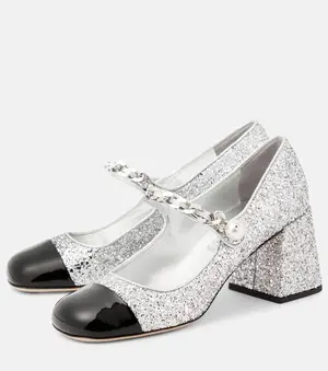 Miu Miu Glitter Mary Jane Pumps