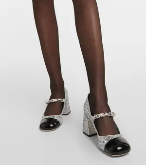 Miu Miu Glitter Mary Jane Pumps