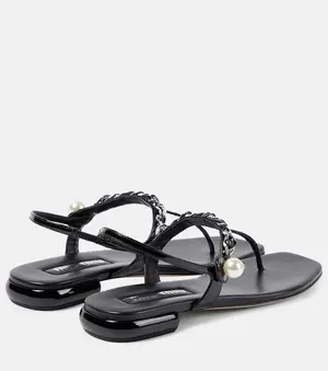 Miu Miu Patent Leather Thong Sandals