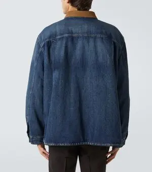 Miu Miu Corduroy-trimmed Denim Down Jacket