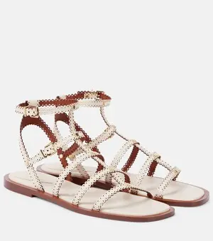 Zimmermann Goldie Leather Sandals - White