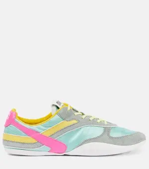 Miu Miu Gymnasium Suede And Technical Sneakers - Multicoloured