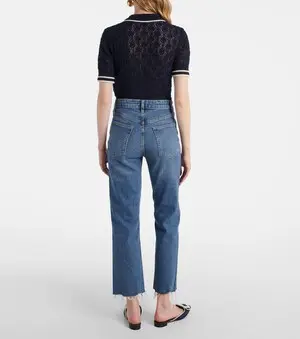 FRAME Ruler Cropped Straight Jeans - Blue