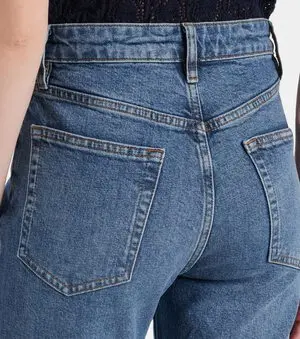 FRAME Ruler Cropped Straight Jeans - Blue