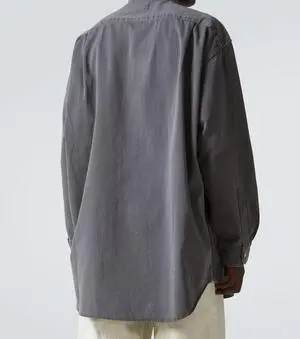 Miu Miu Logo Oversized Chambray Shirt