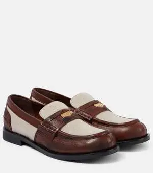 Miu Miu Leather-trimmed Loafers