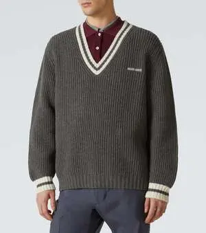 Miu Miu Ribbed-knit Wool And Cashmere Sweater