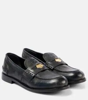 Miu Miu Leather Penny Loafers