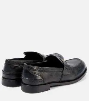Miu Miu Leather Penny Loafers