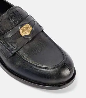 Miu Miu Leather Penny Loafers