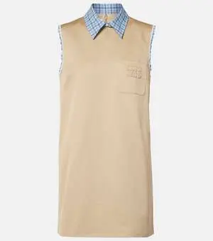 Miu Miu Logo Cotton Minidress